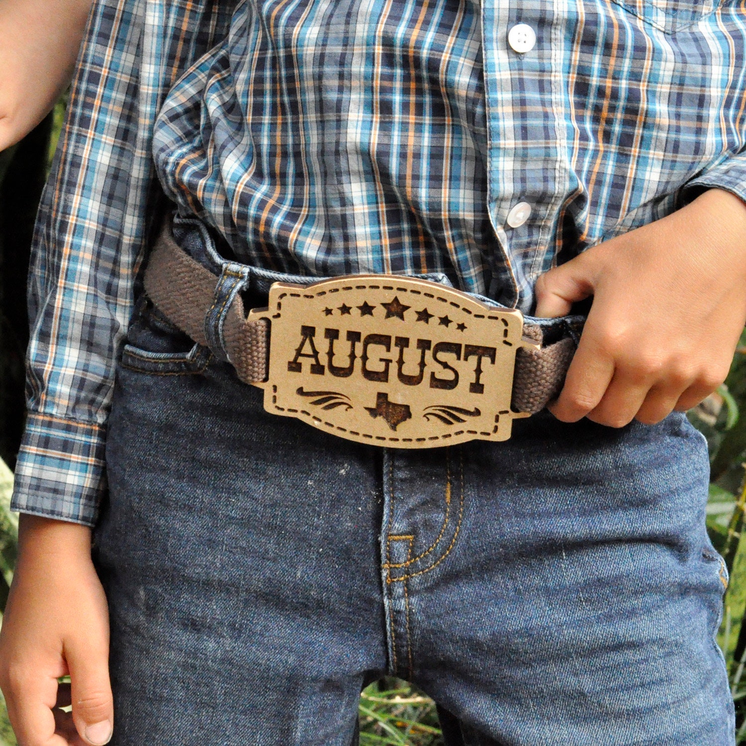 Personalized Wood Belt Buckles for Kids - Whisker Works