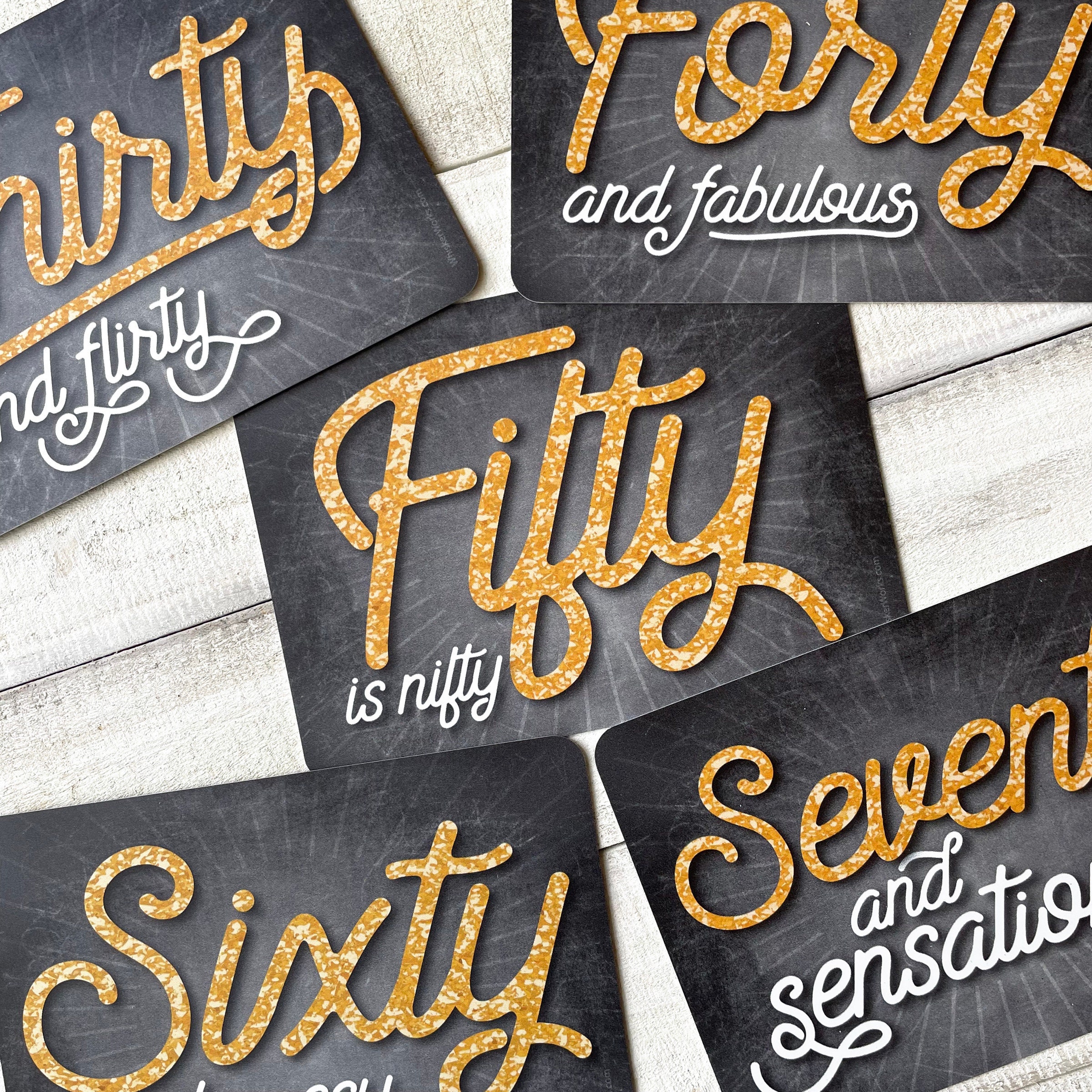 Generational Birthday Mix – Set of 5 Signs - Whisker Works