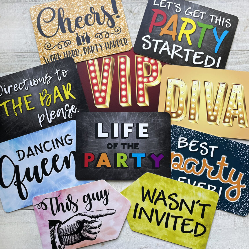 Teenage / PG-13 Party – Set of 4 signs - Whisker Works