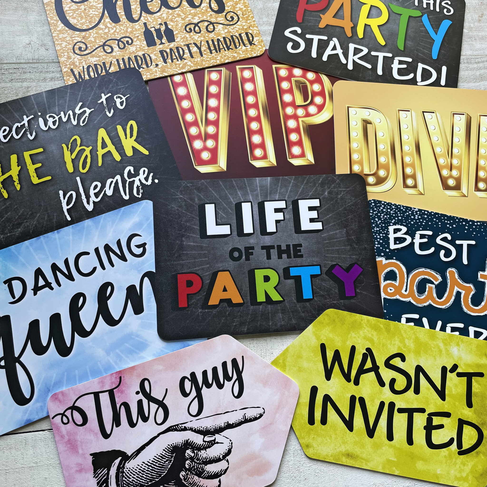 Teenage / PG-13 Party – Set of 4 signs - Whisker Works