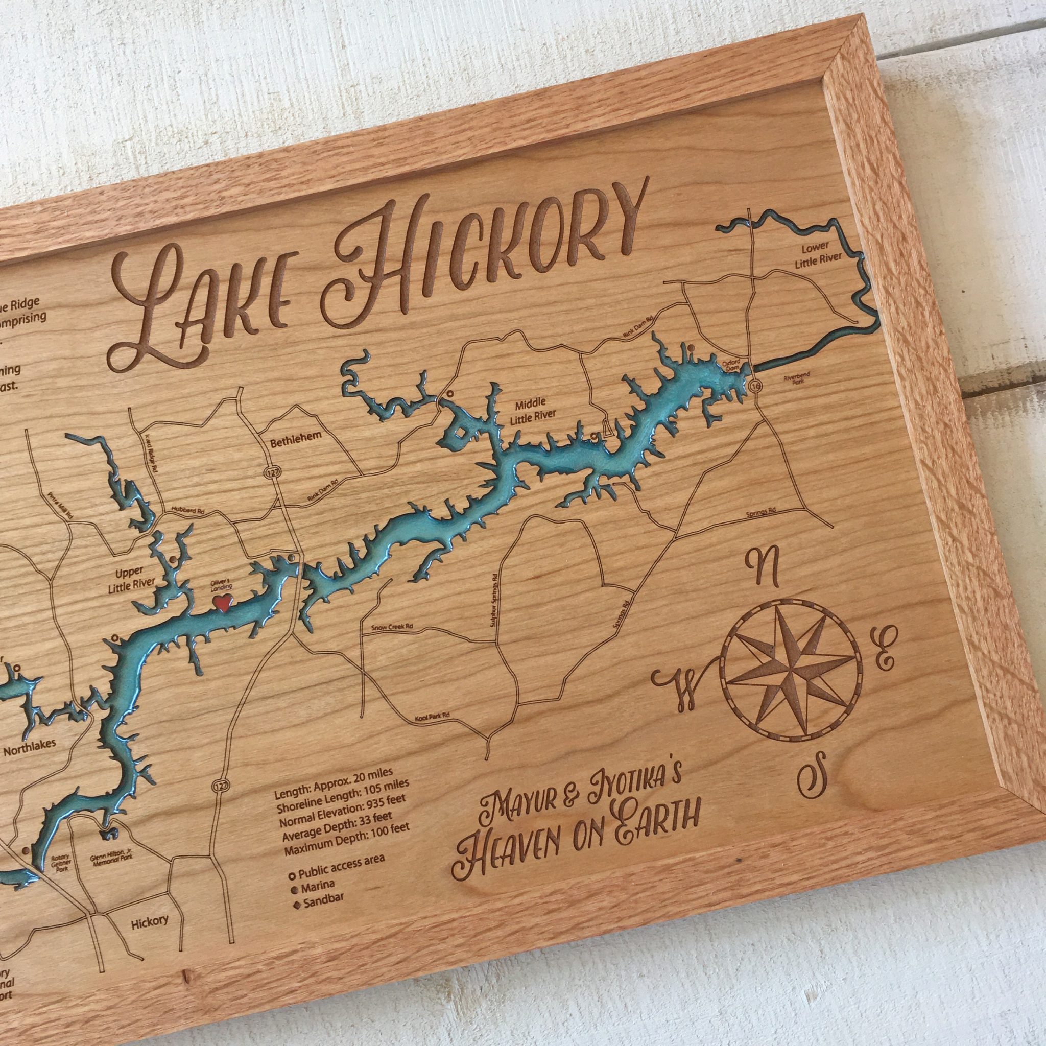 Lake Monroe Resin Map - WhiskerWorks